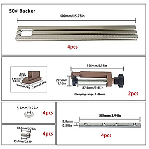 CDIYTOOL Adjustable Backing Auxiliary Guide Rail Milling Groove Engraving Guide Rail Woodworking Edger 50# Backer, Universal Track Saw Guide with Fence Clamp G-Clamp Bracket DIY Woodworking Tools
