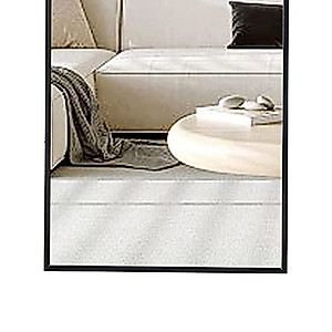 NebulaDeco Full Body Mirror with Stand,Black Metal Frame Wall Mounted Full Body MirrorGold Floor Standing Large Mirror48*13.8",Body Mirrors for Bedroom,Living Roomfull Length Mirror