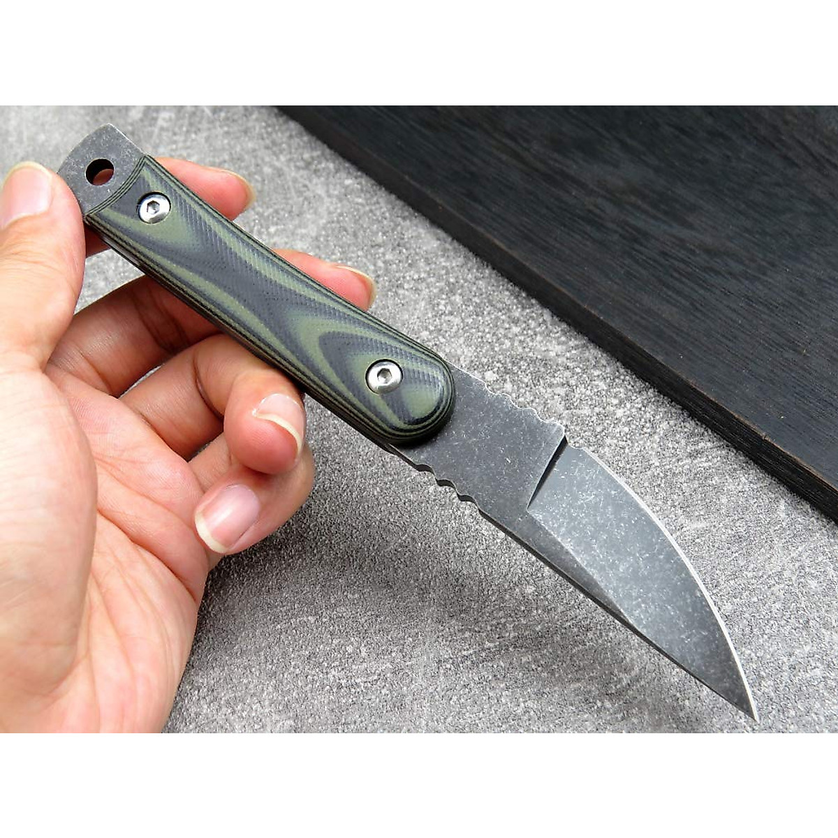 Ccanku C1390 Fixed Blade Knifes 7.3-Inch Outdoor Survival Tools D2 Blade Steel & G10 Handle with Kydex Sheaths Clip for Outdoor Activities, Camping, Bushcraft and Hunting(Black)