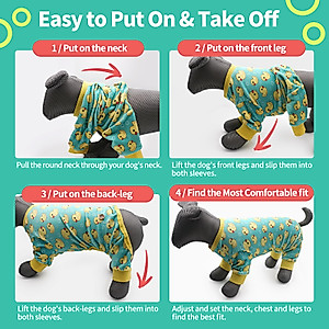 KYEESE Dog Pajamas Yellow Ducks Dog Onesie Dog Coat Dog Pajamas Large Sized Dog Soft Dog Costume Dog Clothes Dog Surgery Recovery Suit Dog Body Suits After Surgery Cat Clothes Large Dog Pajamas