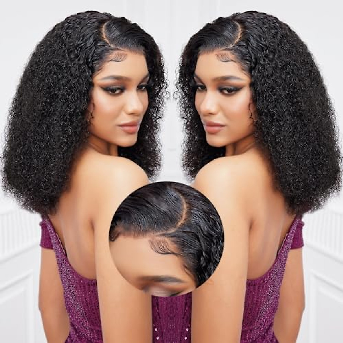 Jessica Bob Wig Lace Front Wigs HD Lace Short Bob Wigs Curly Brazilian Wigs For Black Women Pre Plucked With Baby Hair(8 Inch)