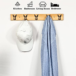 LB-LAIBA Rabbit Coat Hooks, Animal Wall Hook, Decorative Wall Hooks Rack Hangers for Hanging Hats Jacket Bags Closets Towels Keys Scarf Home Kitchen Wall Hangers 4 Pieces