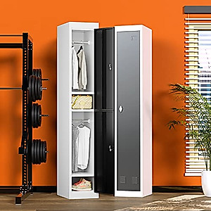 GangMei Locker Cabinet with 1 Door, Metal Locker with Doors for Employees Gym School Kids Office, Garage, Bedroom, Assembly Required