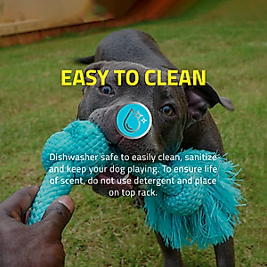 Playology Dri Tech Rope Dog Chew Toy - for Medium Dogs (15-35lbs) Peanut Butter Scented Dog Toys for Heavy Chewers - Engaging, All-Natural, Interactive and Non-Toxic