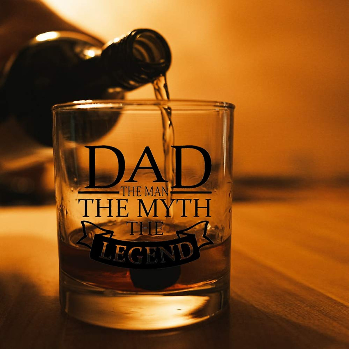 AGMDESIGN Dad Whiskey Glass, The Man The Myth The Legend Whiskey Glass Gifts for Grandfather, Papa, Him, Dad, Husband, Coworker, Friend, Boss, Birthday Gifts