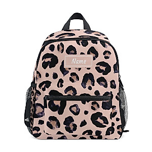Custom Leopard Print Cheetah Pink Toddler Backpack for Boy Girl Preschool Bag for Children Personalized Bookbag