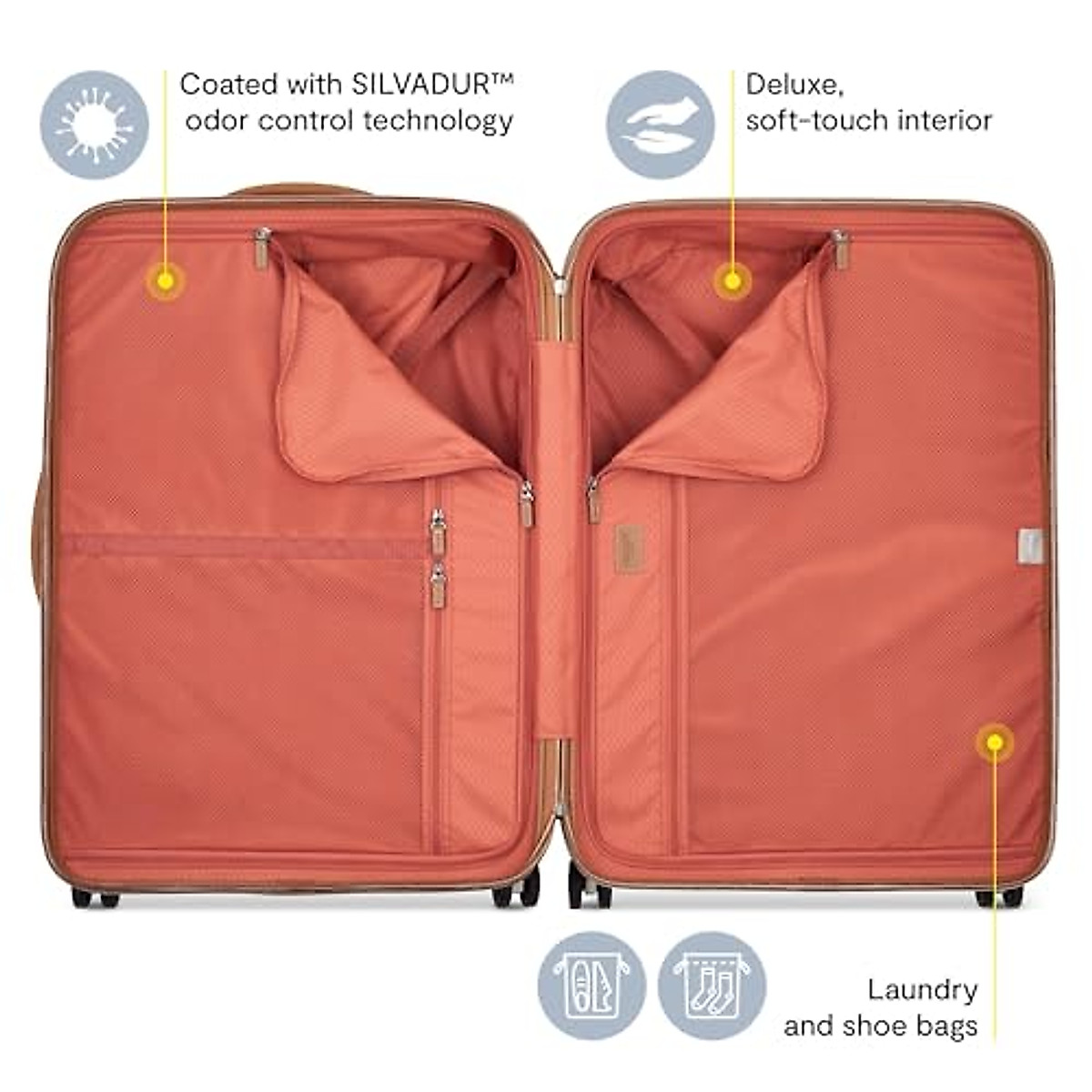 DELSEY PARIS Chatelet Air 2.0 Hardside Luggage with Spinner Wheels, Chocolate Brown, 2 Piece Set, (24/28)