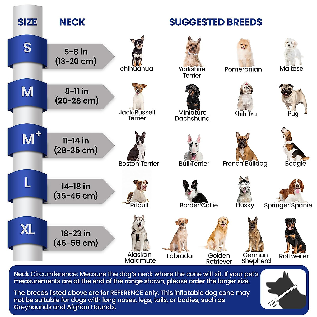 BARKLESS Dog Cone Collar, Inflatable Dog Cone After Surgery for Large Dogs, Soft Dog Cone of Alternative with Enhanced Anti-Licking Guard Shield for Pets, Protective Dog Donut Collar