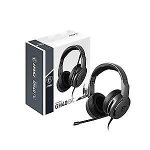MSI IMMERSE GH40 ENC AM - Active ENC with Environment Noise canceling, Virtual 7.1 Surround,Light Weight & Self-Adjusting Headband