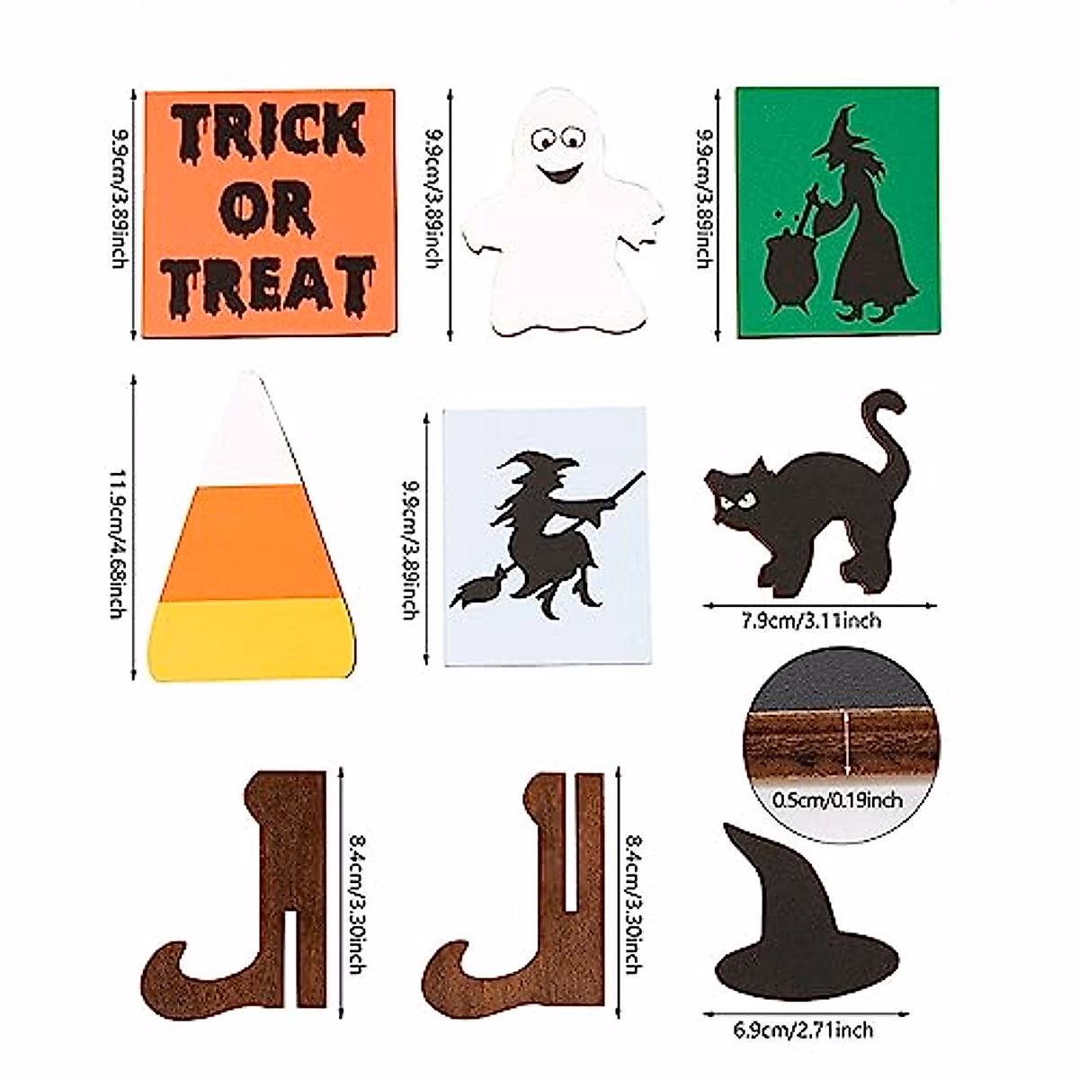 Halloween Tiered Tray Decors Set for Office Tiered Tray Items Wood Sign Wooden Signs Mini Signs Tabletop Signs Tier Tray Decor Bathroom Wooden Decorations