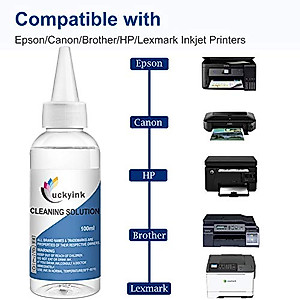 Luckyink Printhead Cleaning Kit for HP Epson Canon Brother 8600 8610 8620 7612 6600 6700 WF-3640 WF-3540 ET-2750 XP-310 XP-440 XP-430 XP-420 XP-410 Printer Nozzle Cleaner