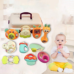 SOWOW Baby Toys Rattles And Teethers - Baby Rattle Toys for Newborn Baby Teething Toys Newborn Rattle Toy for Girls Boys 0-3-6-9-12 Months Infant Toys Rattle - Sensory Toys for Babies Rattle Set 10pcs