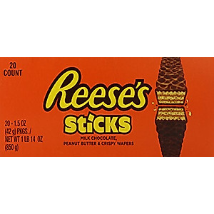REESE'S Peanut Butter Candy Sticks, 1.5 Ounce (Pack of 20)