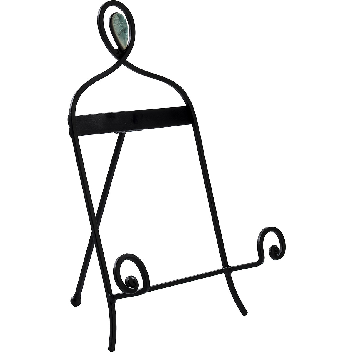 Displays2go Curled Design Plate Easel, Black, Set of 2