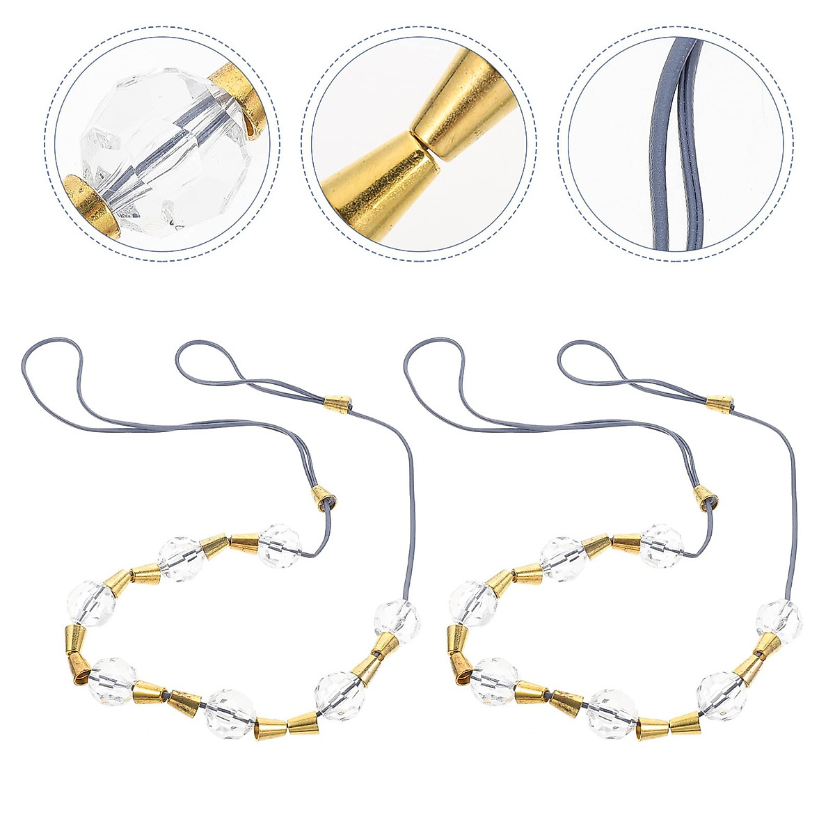 2pcs Crystal Curtain Rope Tie Rope Curtain Tieback Drapery Holdback Rope Curtain Holdback Home Curtain Fixing Strap Curtain Binding Strap Crystal Curtain Holder Retro Curtain Rope