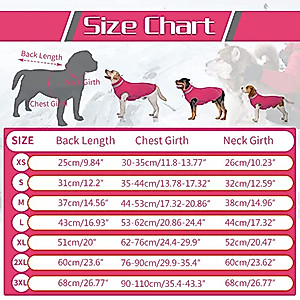 MKubwaa Bright Dog Jacket Dog Coat-Fluorescent Pink Winter Dog Coats for Large Dogs-Fleece Dog Winter Coat-Waterproof Dog Coats for Medium Dogs-Dog Cold Weather Coats with Leash Hole-L