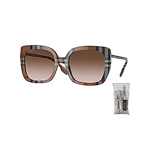 Caroll BE4323 400513 54MM Check Brown/Gradient Brown Square Sunglasses for Women + BUNDLE With Designer iWear Complimentary Eyewear Kit