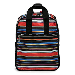 LeSportsac Women's Cr Urban Backpack Laptop, Herringbone Blue, One Size