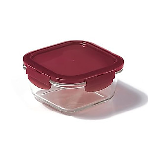 LOCK & LOCK Purely Better Glass Food Storage Container with Lid, 2.11-cup, Clear
