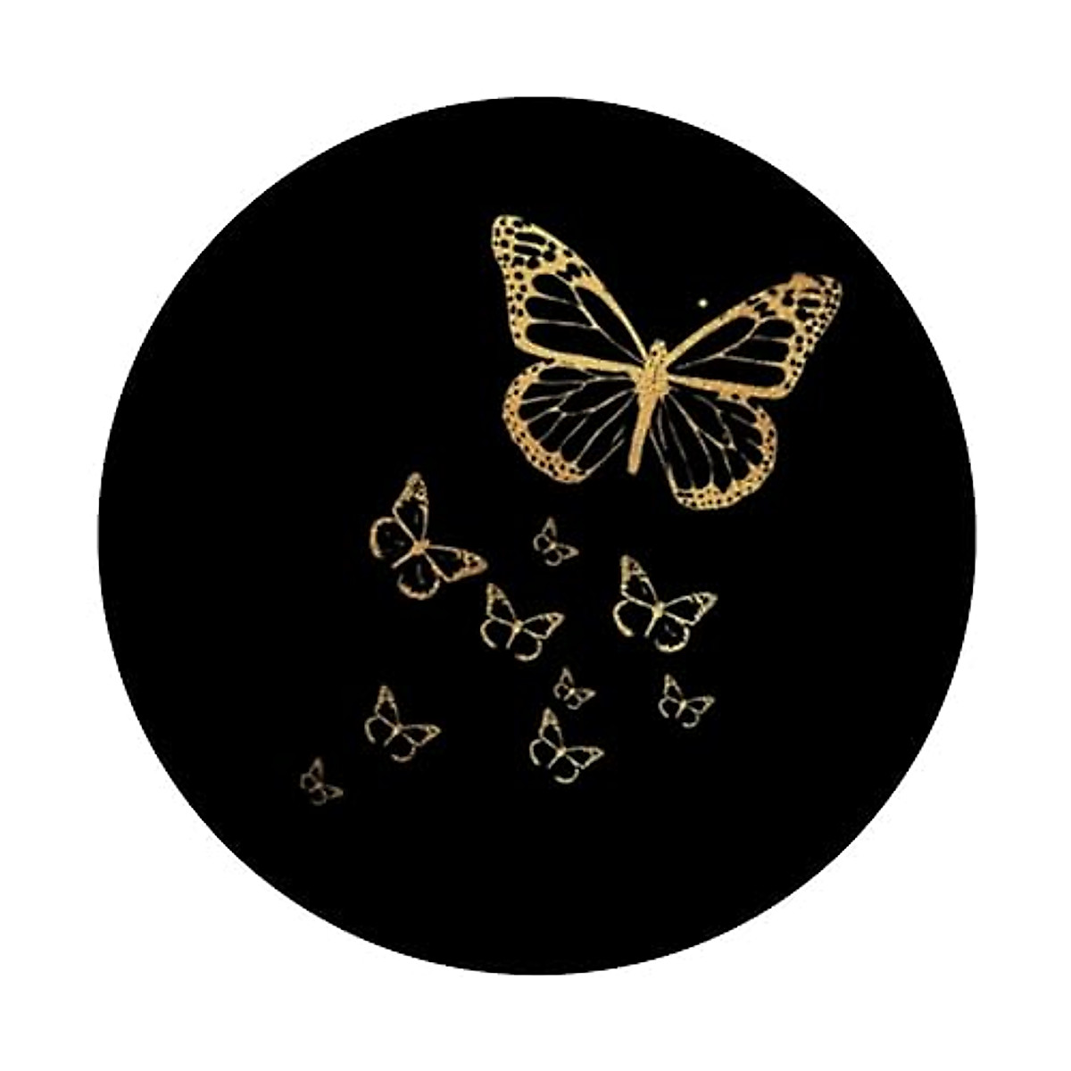 Gold Black Butterfly Aesthetic Trendy Simple Minimalist PopSockets Standard PopGrip