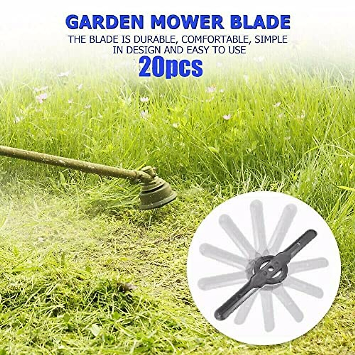 Dxyue 20Pcs Plastic Cutter Blades for Electric Cordless Grass Trimmer Strimmer Tool