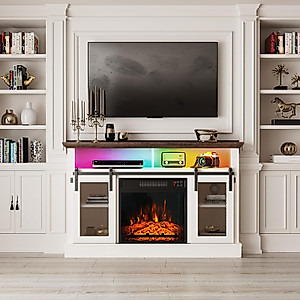 23" Electric Fireplace Insert, Recessed Fireplace Heater with Low Noise, Remote Control with Timer, Touch Screen, Adjustable Flame Brightness