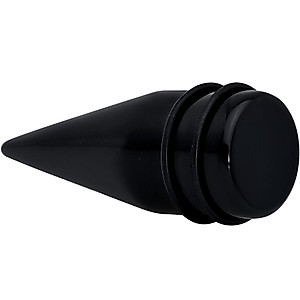 Body Candy Black Acrylic Straight Taper Set 24mm