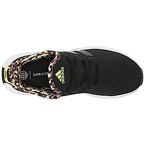 adidas Women's Cloudfoam Pure Sneaker, Black/Black/Pulse Lime, 8.5