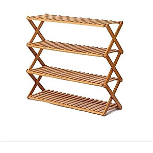 Shoe Bench Shoe Rack Folding Multi-Storey Simple Economic Solid Wood Shoe Multi-Purpose Shelves Shoes Storage Rack (Size : 50cm)