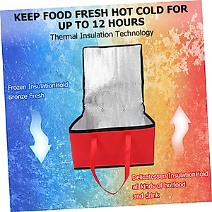 ifundom 4pcs Seafood Storage Bag Insulated Pizza Bag Cooler Bags Insulated Hot Bag Shopping Cart Bags for Groceries Insulated Lunch Bag Non-woven Fabric Insulation Warm Rice