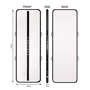 Inflatable Air Gymnastics Mat 10ft Training mat 4 inches Thick tumbling mat with Electric Pump for Home/Gym/Outdoor (Black-10FT)