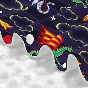 Rutiea Dragons Cartoon Pattern Car Seat Cover for Babies, Peekaboo Opening Minky Carseat Canopy Stroller Cover for Newborn, Mom Nursing Breastfeeding Covers, Blanket for Infant Toddler