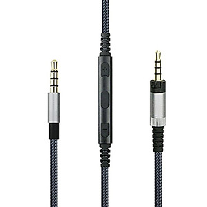 NewFantasia Headphone Cord Audio Cable for Sennheiser HD4.40, HD 4.40 BT, HD4.50, HD 4.50 BTNC, HD4.30i, HD400S Headphone, Remote Volume Control Inline Mic for for Apple Devices