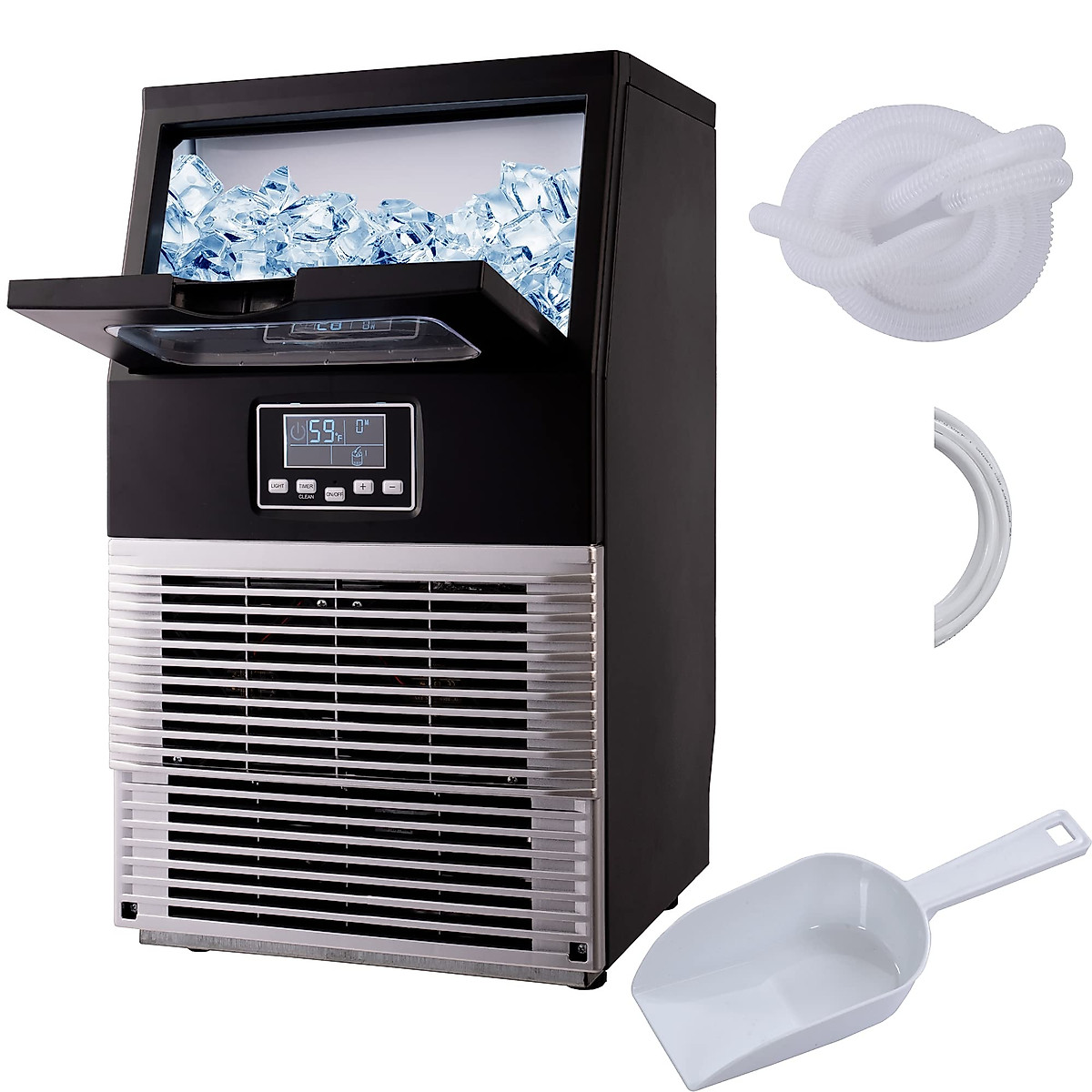 Ice Maker Machine,Ice Makers Countertop,Under Counter Ice Maker,Ice Machine,66LBS, Auto-Clean Built-in Automatic Water Inlet with Scoop 2-7 Days delivery Shipped from US Warehouse