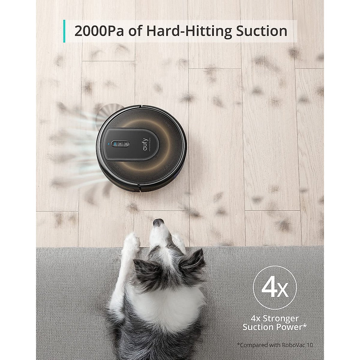 eufy by Anker, RoboVac G30 Edge, Robot Vacuum with Dynamic Navigation 2.0, 2000 Pa Suction, Wi-Fi, Boundary Strips, for Carpets and Hard Floors, Ideal for Pet Owners