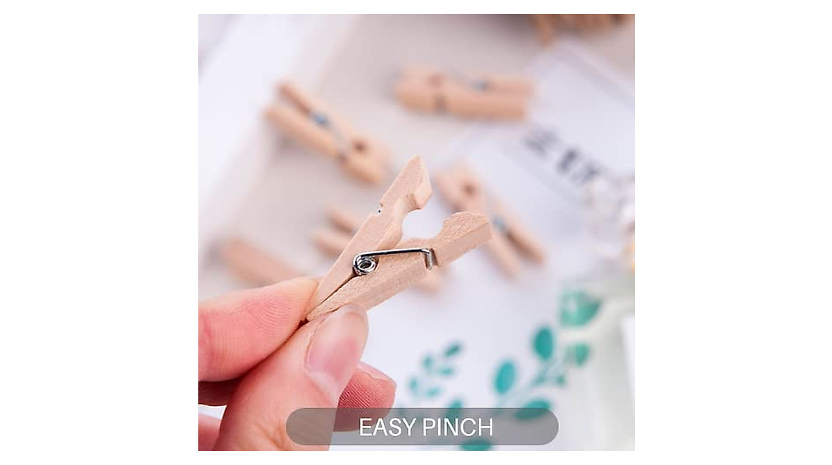 100 Mini Wooden Clothespins for Crafts, Photos & Home