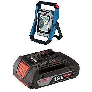 Bosch GLI18V-1900N 18V LED Floodlight (Bare Tool), Blue with 2.0 AH battery