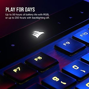 Corsair K100 AIR Wireless RGB Mechanical Gaming Keyboard - Ultra-Thin, Sub-1ms Slipstream , Low-Latency Bluetooth, Cherry MX Ultra Low Profile Keyswitches - NA Layout, QWERTY - Black