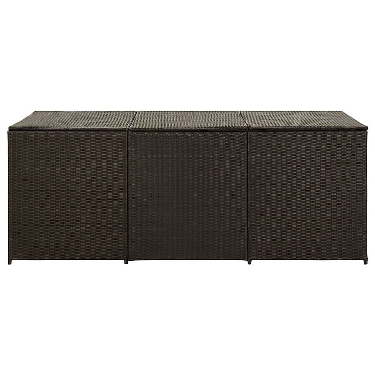 loibinfen Patio Storage Box Deck Storage Box Outdoor Storage Box Indoor Wicker Storage Bin for Patio Furniture Cushions, Pillows, Garden Tools, Poly Rattan Brown, 70.8"x35.4"x29.5" -AA