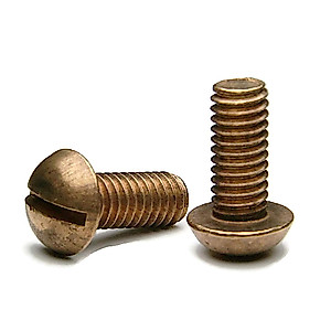 Silicon Bronze Slotted Round Head Machine Screws 1/4"-20 x 5/8" Qty 25