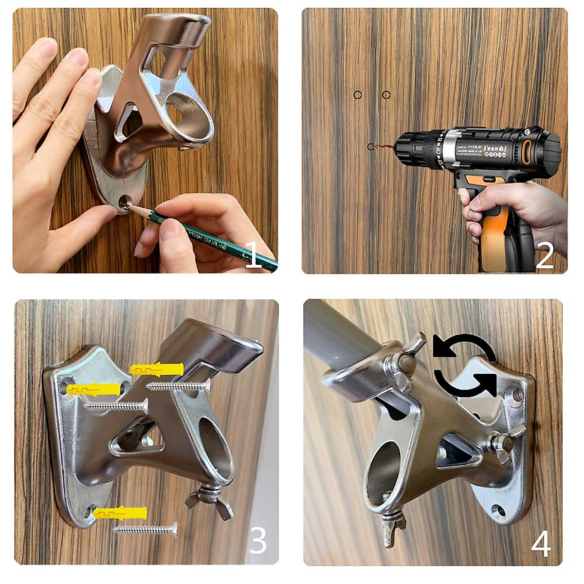 WAENLIR Two Position Stainless Steel Flag Pole Holder 1-1/4 inch, Heavy Duty and Rust Free Flag Mounting Bracket for House 1 1/4 inch (1.25 inch Inner Diameter)