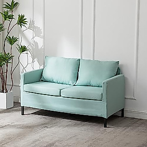 SDADI 51" Loveseat Sofa Couch for Living Room, Love Seats 2-Seater Furniture w/Metal Legs for Compact Small Space, Deep Seated Comfy Sofa for Apartment, Bedroom, Dorm, Office (Blue)