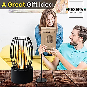 Freserve Tabletop Fire Pit – Premium Table Top Fire Pit Bowl – Modern Steel Design Small Fire Pit – Indoor Usage with Portable Compact Size – Ideal for Coffee Table, Indoor Outdoor Decor