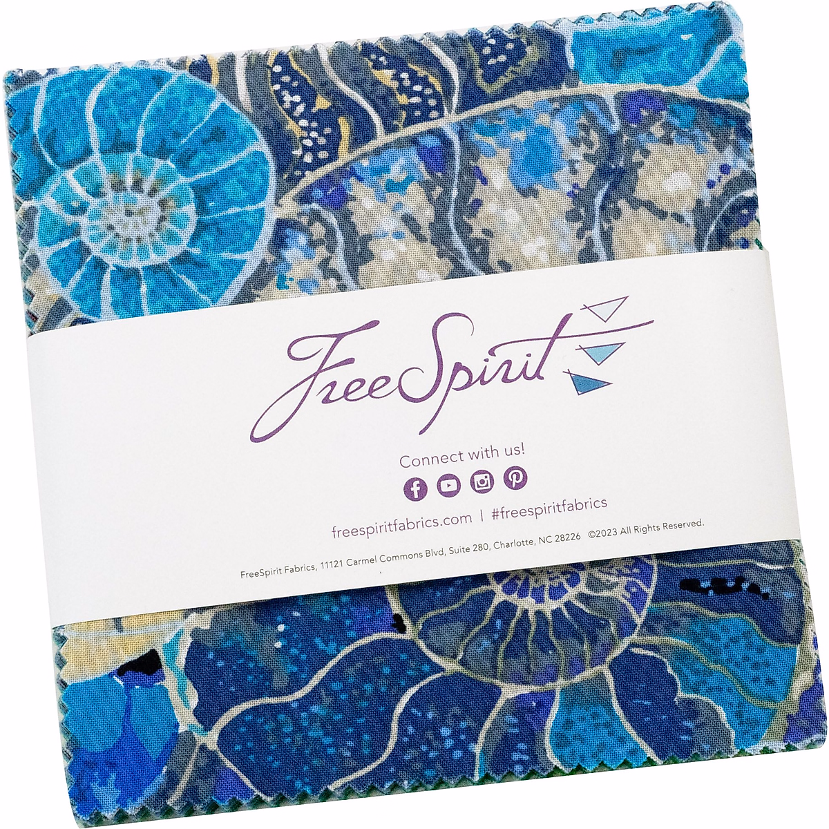 Kaffe Fassett Collective August 2024 Cool Charm Pack 42 5-inch Squares FreeSpirit Fabrics