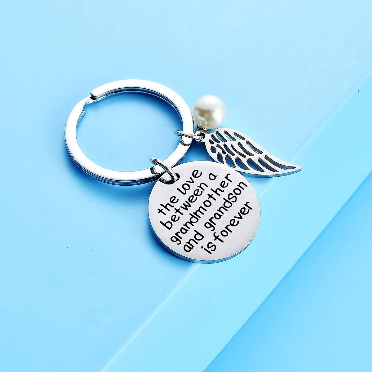 malyunin Grandmother Keychain Grandmom Gifts from Grandson The Love Between Grandmother And Grandson is Forever Keychain Grandmother Grandson Gifts for Valentines Christmas Birthday