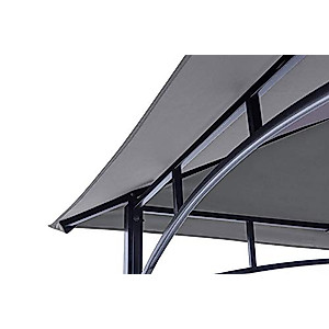 Grill Gazebo Replacement Roof - ABCCANOPY 5x8 Double Tiered BBQ Canopy Top Cover, Outdoor Grill Tent Roof for #L-GZ238PST-11 (Gray)