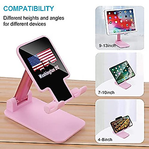 American Flag Washington DC Funny Foldable Desktop Cell Phone Holder Portable Adjustable Stand Desk Accessories