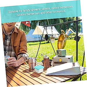 PRETYZOOM Set of 4 Small Sauce Cups Metal Condiment Containers with Lids Reusable Salad Dressing Cup for Lunch Leakproof Food Storage Containers