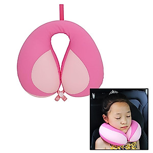 Neck Pillow Kids Travel Pillow Head Support Pillow Cute Cozy U Shape Neck Pillow for Car Seat Airplanes Train Soft Chin Neck Support Pillow Stroller Pillow Neck Protection for Boys Girls 5-12 Years