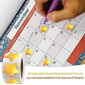 BLMHTWO 500pcs 1 Inch Star Stickers Gold Star Stickers Gold Stickers Foil Holographic Self-Adhesive Star Stickers for Kids Reward Behavior Chart Student Planner Classroom Teacher Supplies
